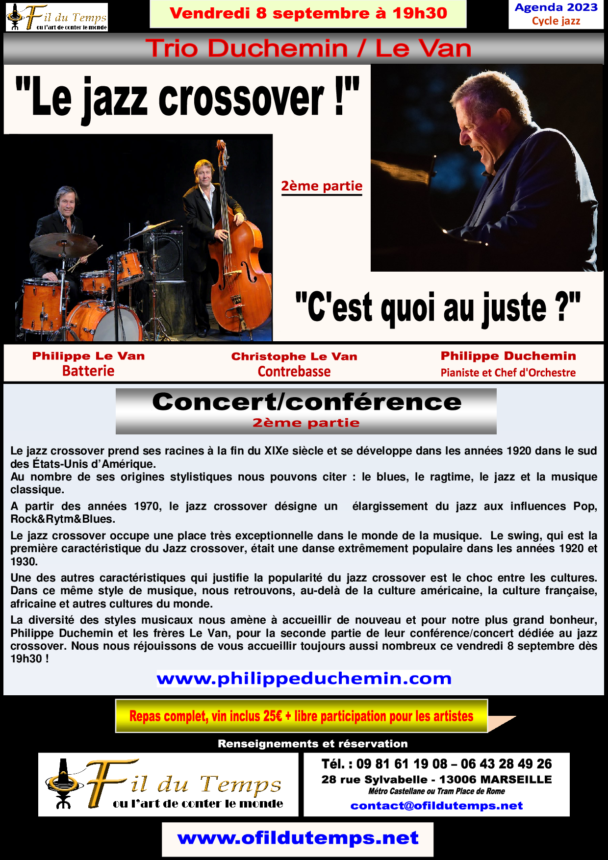 Crossover jazz/ conf/concert - OnVaSortir! Marseille
